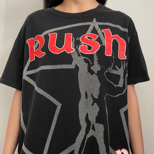 Vintage Rush Band Graphics Black Tee Shirt | Kaisers Closet