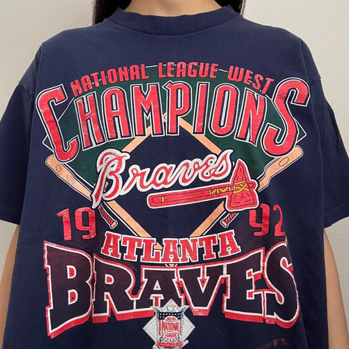 Vintage MLB Atlanta Braves 1992 Graphics Tee Shirt | Kaisers Closet