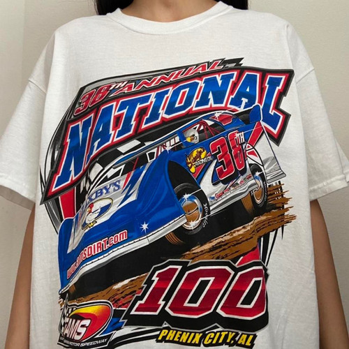 Vintage National Motorspeed Nascar Graphics White Tee Shirt | Kaisers ...