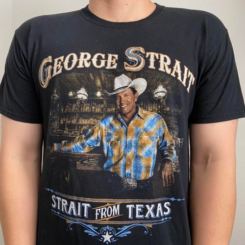Vintage George Strait Band Graphics Black Tee Shirt | Kaisers Closet