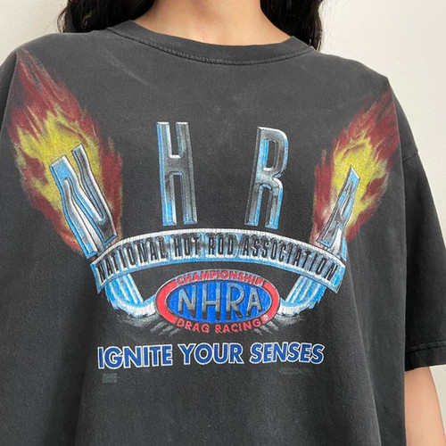 Vintage NHRA 2000s Nascar Graphics Black Tee Shirt | Kaisers Closet
