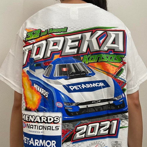 NHRA Topeka Nascar Graphics White Tee Shirt | Kaisers Closet
