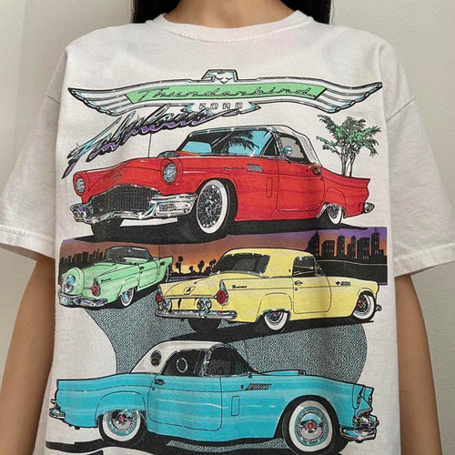 Vintage Thunder Bird 2000s Graphics White Tee Shirt | Kaisers Closet