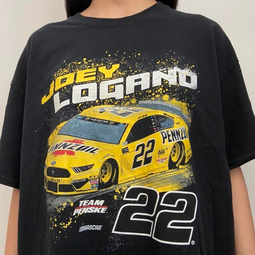 Vintage Joey Logano Nascar Graphics Black Tee Shirt | Kaisers Closet