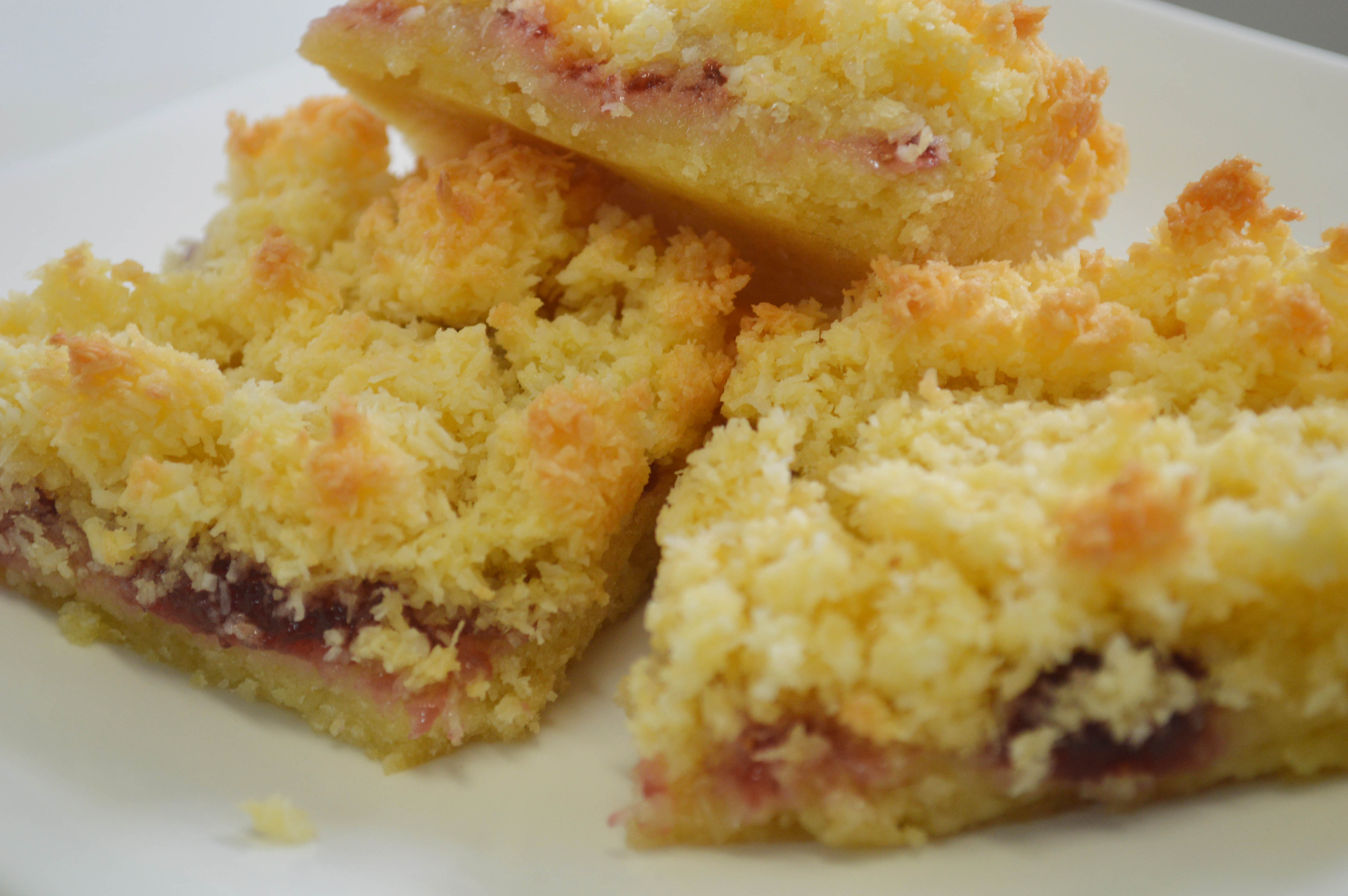Raspberry Coconut Slice