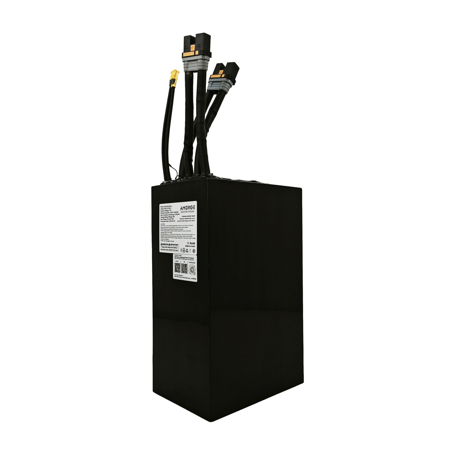 AMORGE 20S15P 72V 75AH 375A Lithium Battery Pack with ANT Bluetooth BMS for Electric Bike