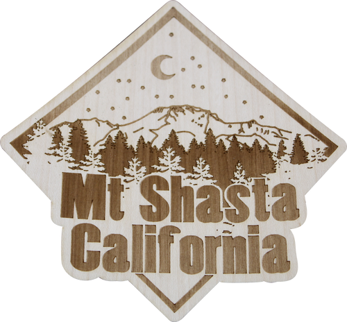 Mt. Shasta Under a Diamond Night Sky | DS Laser Engraving