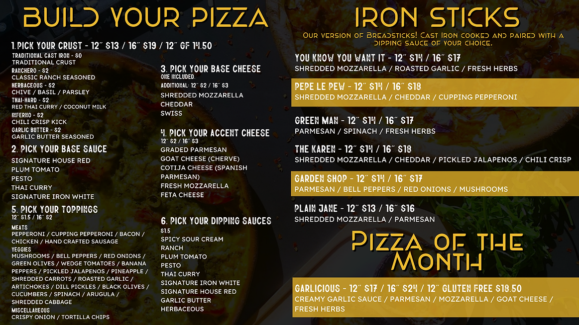 MENU | Cast Iron Pizza Co