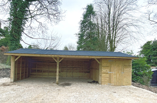 High-Quality 14ft x 32ft Double Carports Canopy & Workshop 25mm Clad