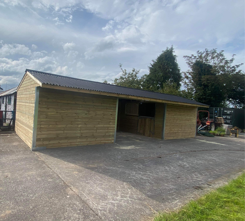12ft x 36ft Wooden Stable Shelter Block (12ft Stable +12ft Shelter ...