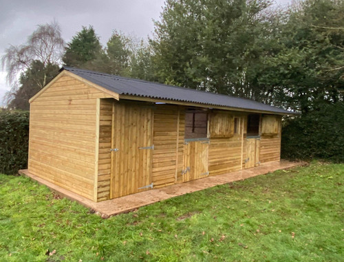 12ft x 24ft Wooden Block Stable plus 8ft Tack Room Static or Mobile ...