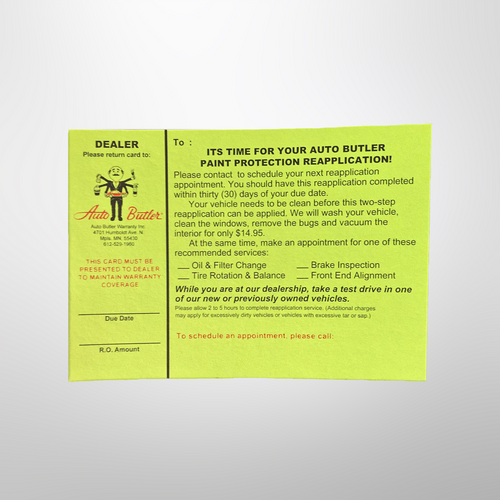 Sample Reminder Cards | abweb