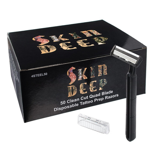 Skin Deep Triple Blade Razors (Box) 50 Count | Dead Raven Tattoo