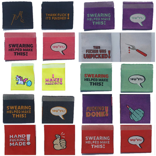 Sweary Labels - Various Designs & Colours | Steel City Fabrics