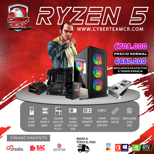 COMPUTADORA AMD RYZEN 5 5600X RTX 3060 12GB | Cyberteam