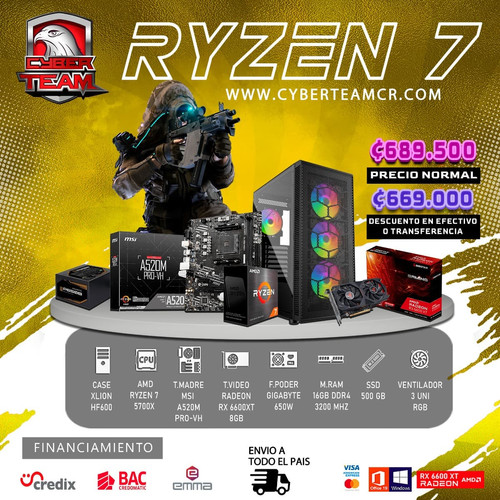 COMPUTADORA AMD RYZEN 7 5700X - RX 6600 8GB | Cyberteam