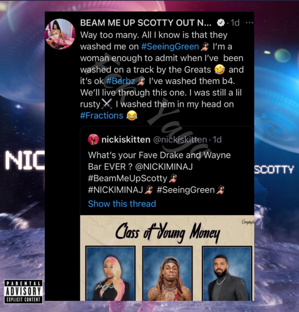 Nicki Minaj Admits She Was Washed On "Seeing Green" By Lil Wayne and Drake