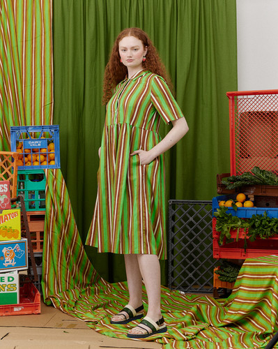 Helios Dress: Greengrocer Stripe | Togetherness