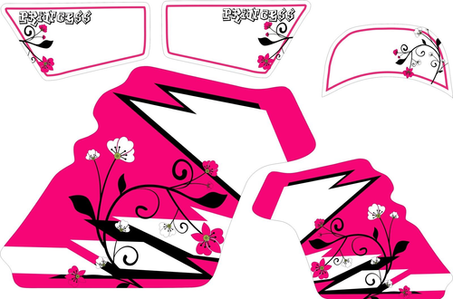 Girls Yamaha PW50 Graphics Decal Sticker Kit PW 50 Pink Flower Princess ...