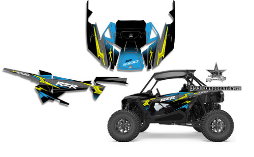 Polaris RZR XP 1000 Wrap Strobe Graphics Decal Kit 2019-2022 w/ upper ...