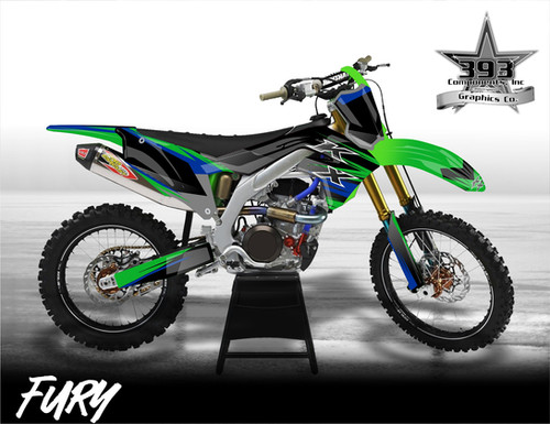 Kawasaki KX450F 2019-2023 / KX250F 2021-2024 Graphics Kit Fury ...
