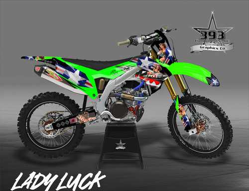 Kawasaki KX450F 2019-2023 / KX250F 2021-2024 Graphics Kit Lady Luck ...
