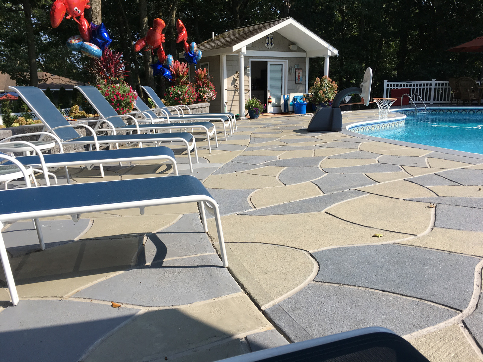 Photo of concrete pool deck in look and feel of natural stone, Style ...
