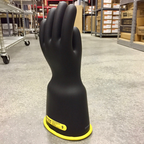 SALISBURY Rubber Glove, Cl 2, 14-in, Bell-Cuff, Yel/Blk | NG214BCYB ...