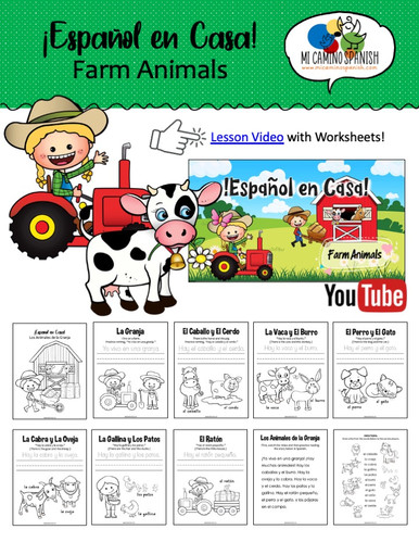 ¡Español en Casa! Farm Animals (10 Worksheets) | micaminospanish