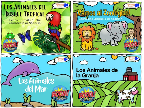 ¡Animales, Animales, Animales! BUNDLE (Boom Decks Spanish for Kids ...