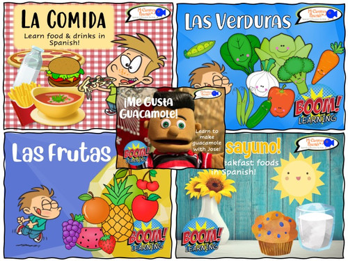 La Comida (FOOD) BUNDLE (Boom Decks Spanish for Kids) | micaminospanish