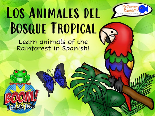 Los Animales del Bosque Tropical ~ (Spanish Boom Cards, Rainforest ...