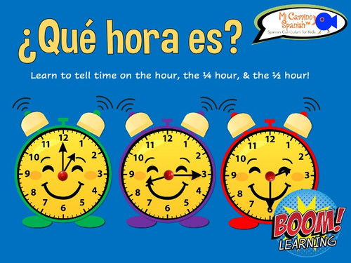 "¿Qué hora es?"~ Boom Cards! (Time in Spanish) | micaminospanish