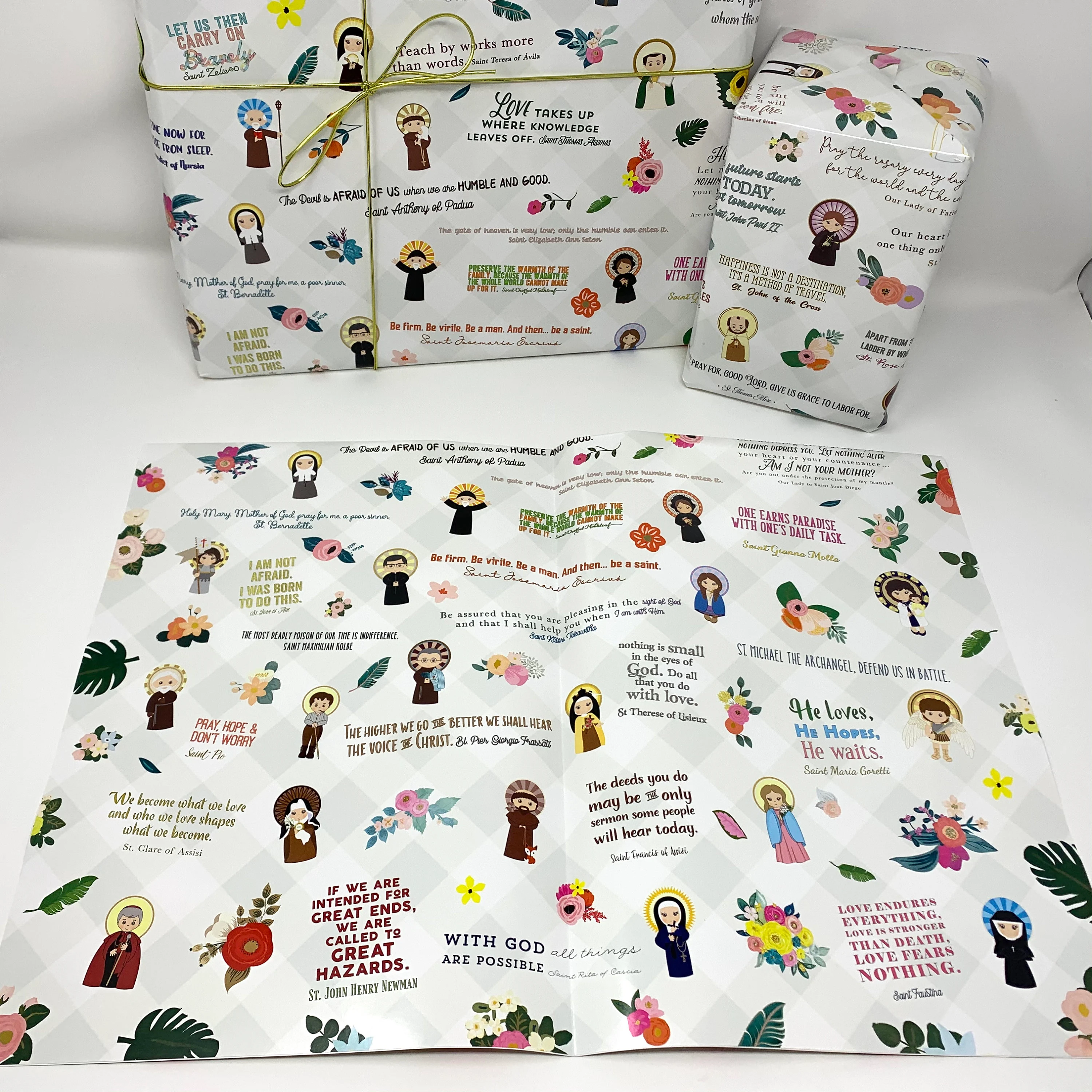 Catholic Saints Wrapping Paper Sheets | Saintly Gift