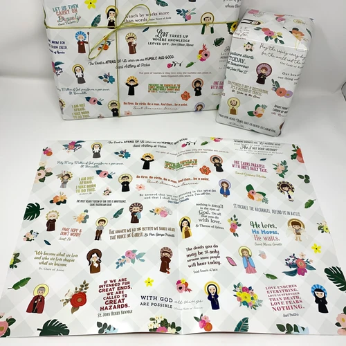 Catholic Saints Wrapping Paper Sheets | Saintly Gift