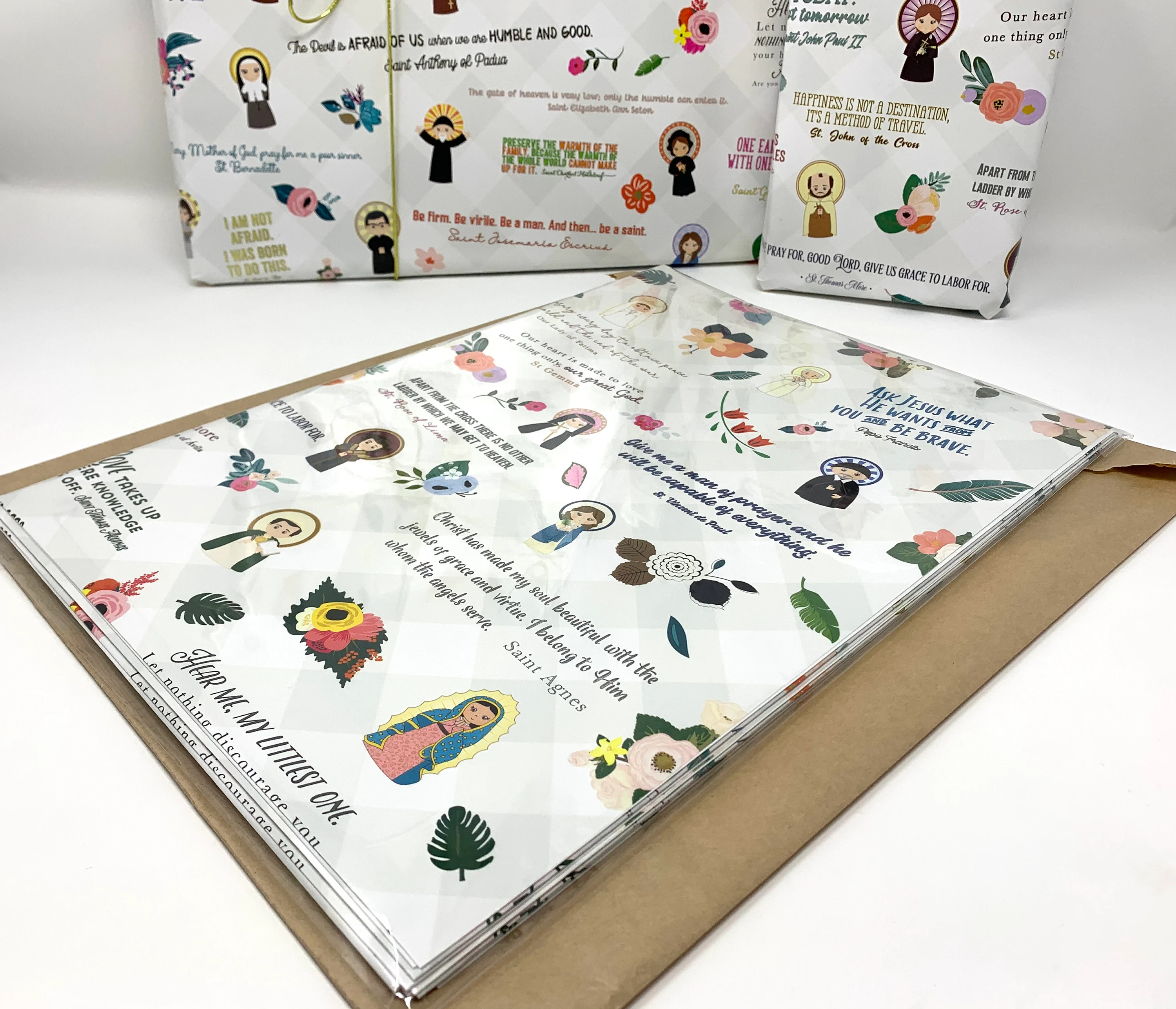 Catholic Saints Wrapping Paper Sheets | Saintly Gift