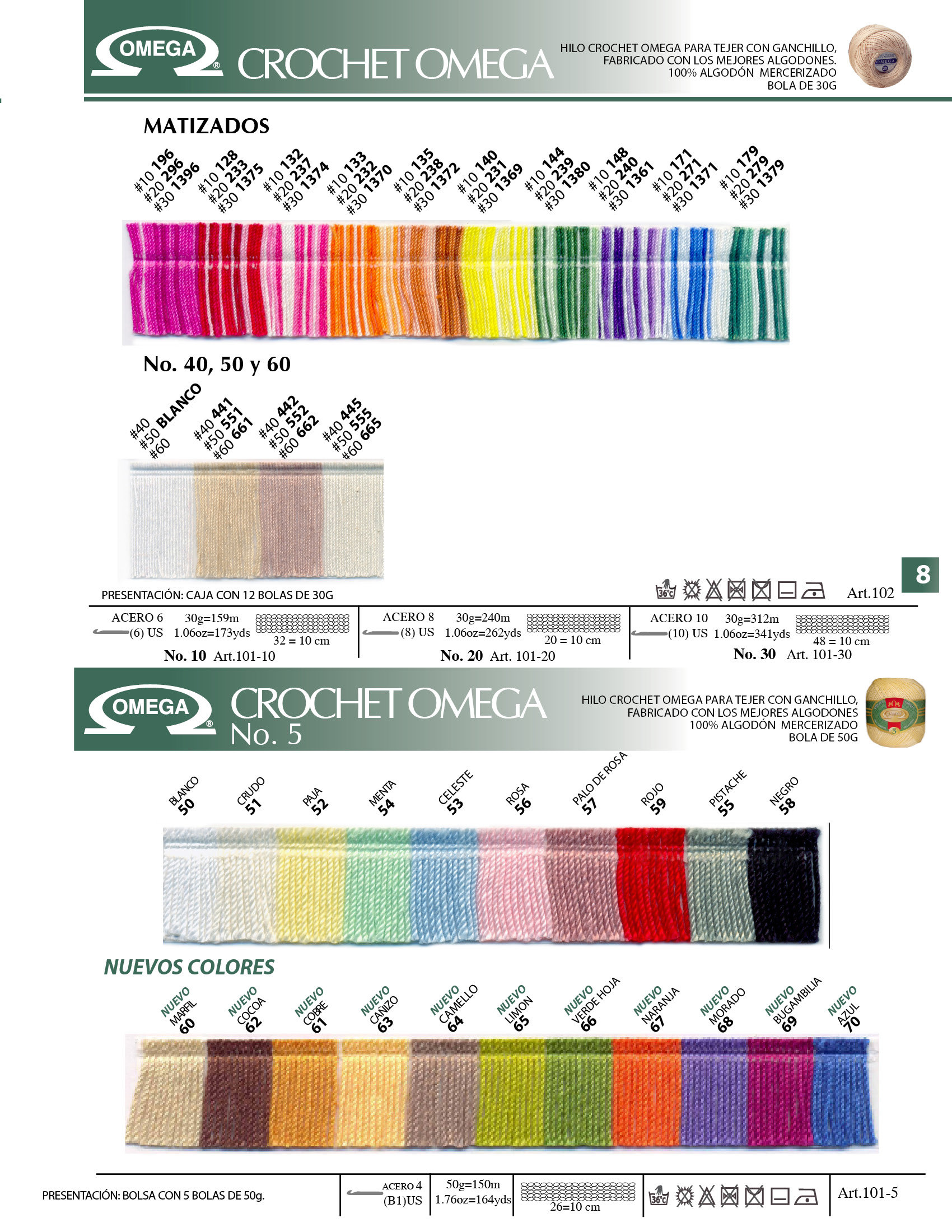 Hilo Crochet Omega No. 10, No. 20 y 30 | hilos-omega