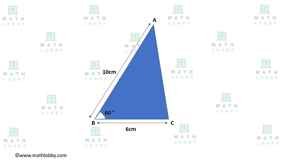 Finding the area of a triangle (Using 1/2absinc)