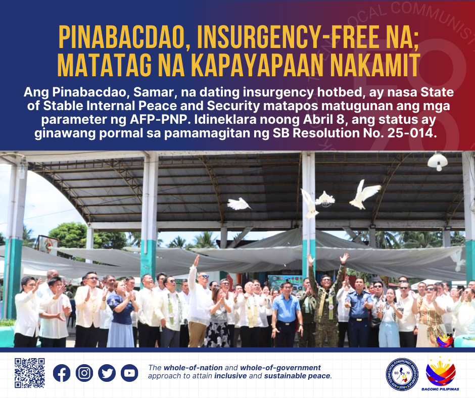 Pinabacdao, insurgency-free na;matatag na kapayapaan nakamit