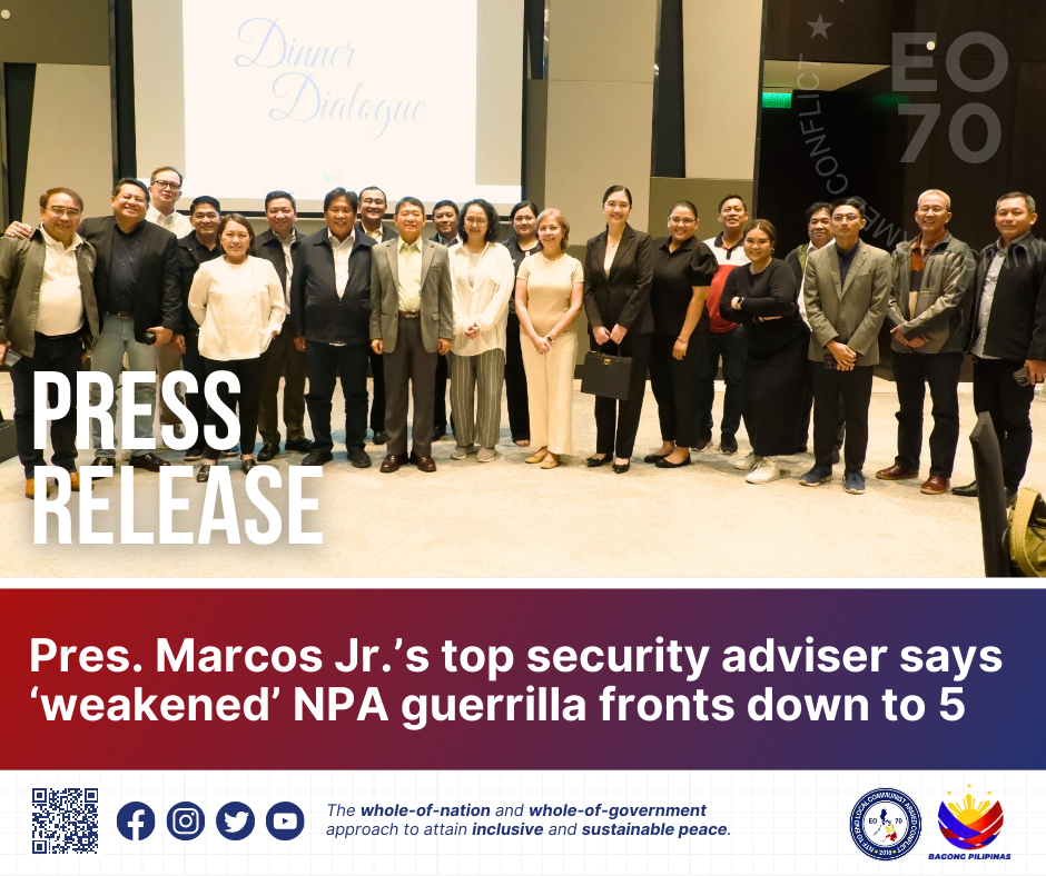 Pres. Marcos Jr.’s top security adviser says ‘weakened’ NPA guerrilla ...