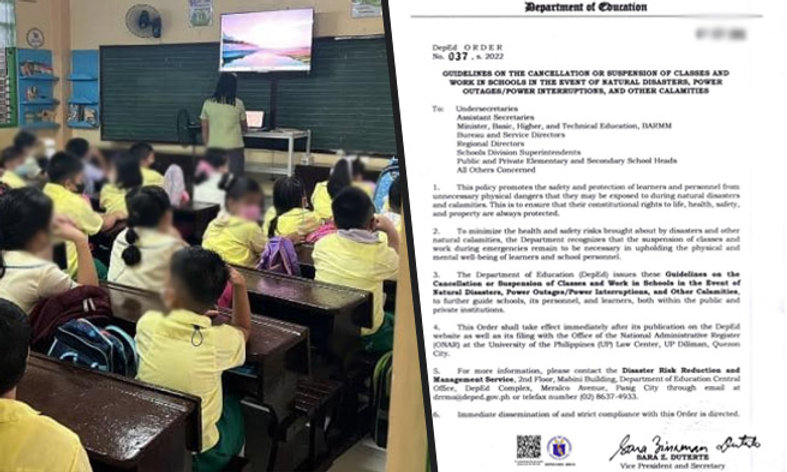 Sa lahat ng storm signal… K-12 classes at trabaho, walang pasok – DepEd