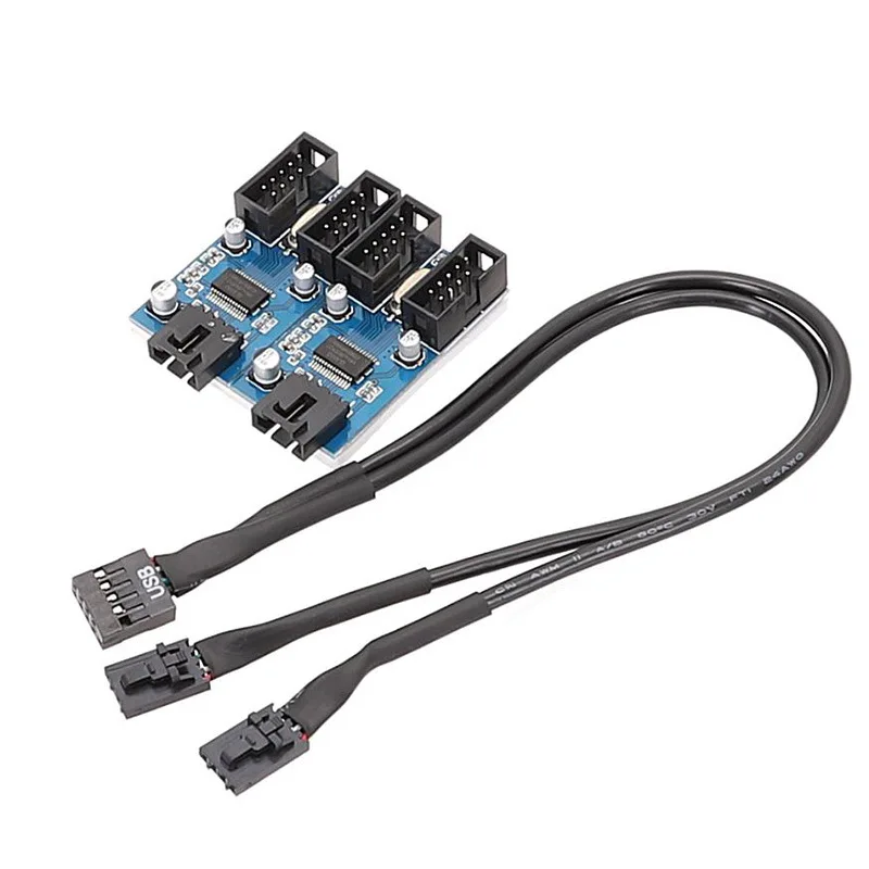 30cm 9pin USB Splitter USB 9 Pin Interface Header Motherboard Extension ...