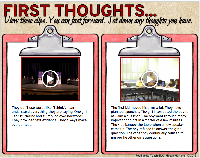 Argumentative Writing: Debates in Middle School