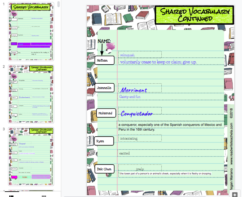 Grammar and Vocabulary in Middle School Reading/Writing Workshop