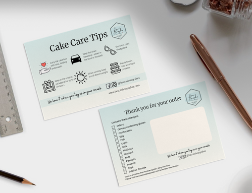 Cake Care Tips Card - PDF version | Becca's Bouqcakes