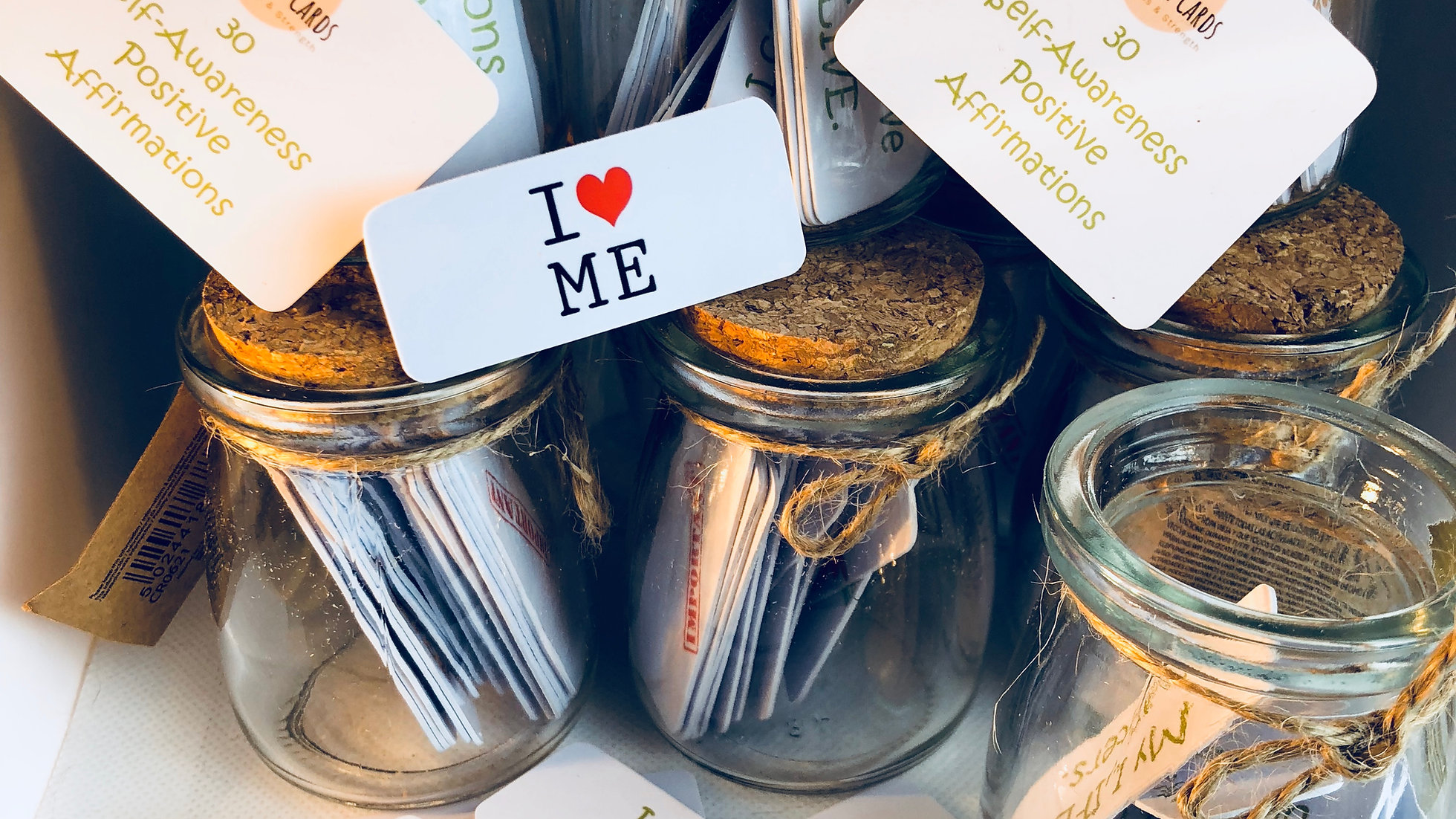 Ten Jars of 30 positive affirmations | Strength Cards