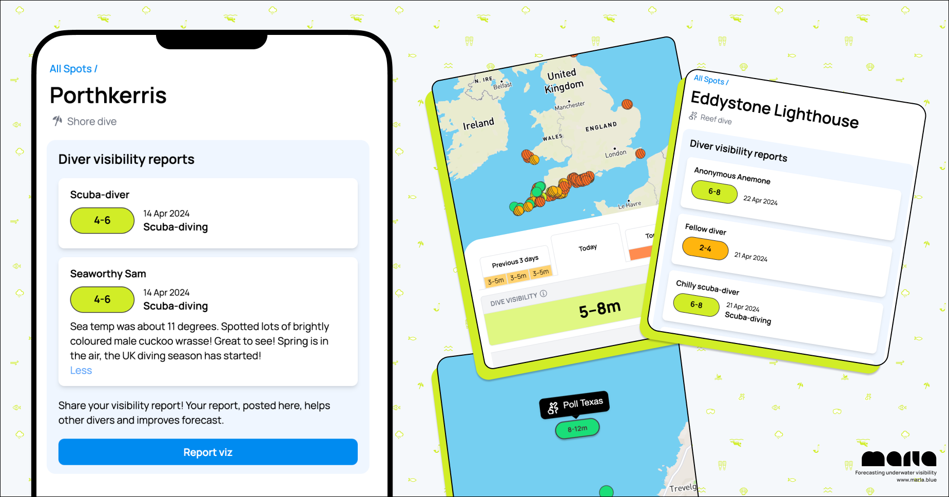 New feature: Live diver visibility reports!