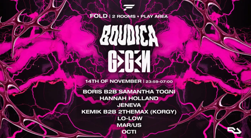 Boudica x Gegen - 2 Rooms + Playroom | Pro Tickets ltd