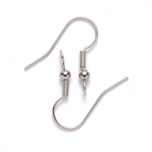 French Earring Hook (vertical loop) - Silver - (40pcs) | Finesse Mediums