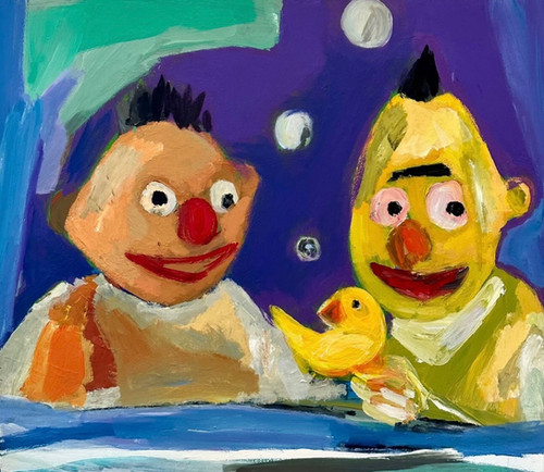 Bert and Ernie Blowing Bubbles | AK Bellinger Gallery